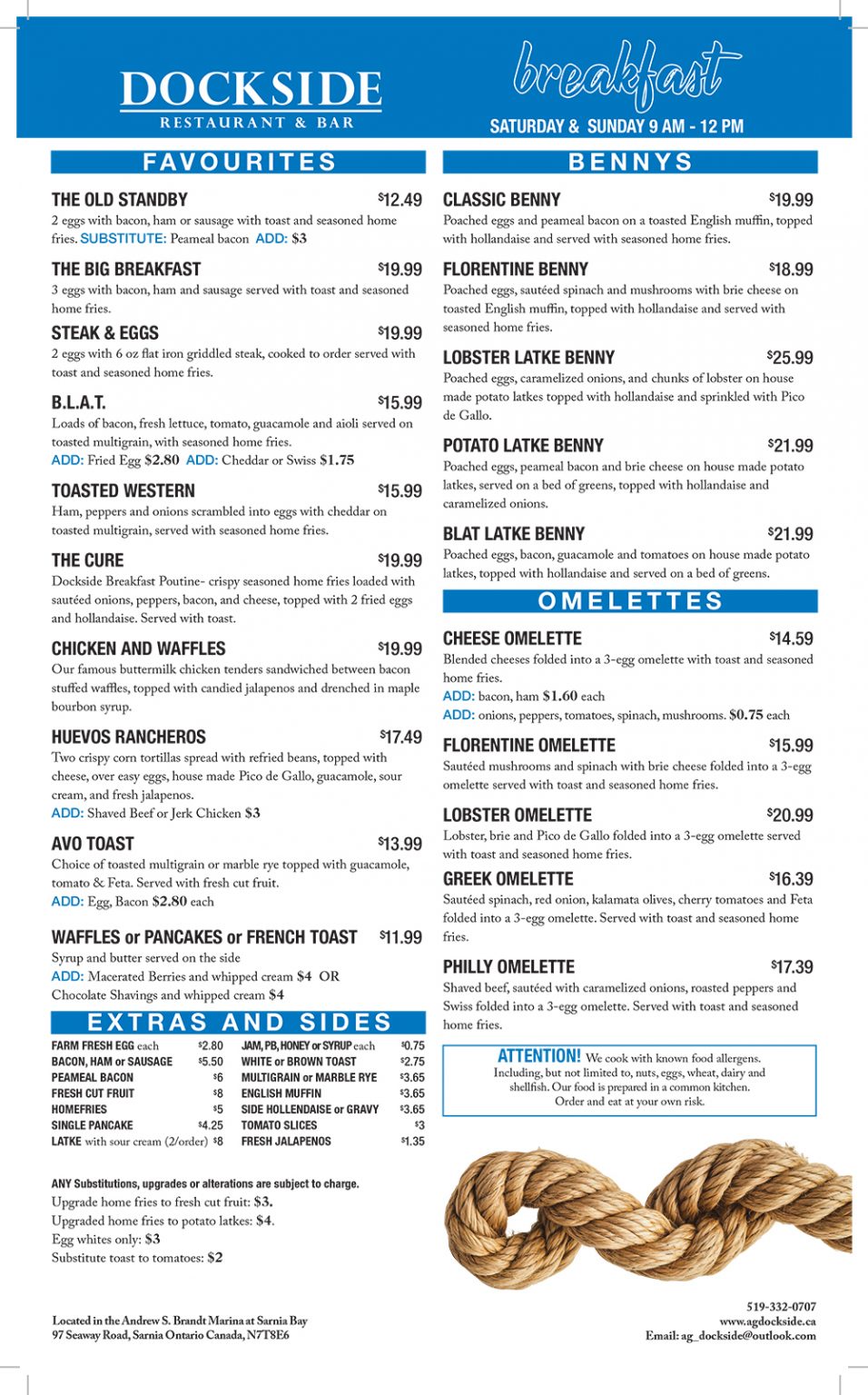 Menu – Alternate Grounds Dockside